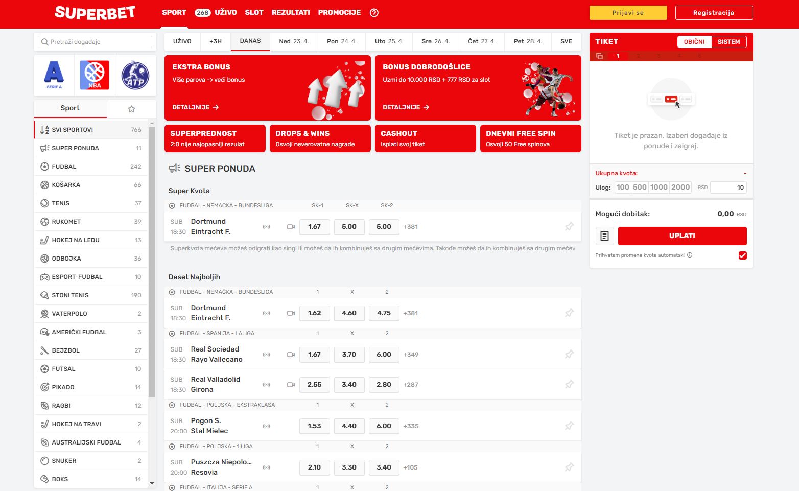 Iskoristi Superprednost bonus u Superbetu kladionici